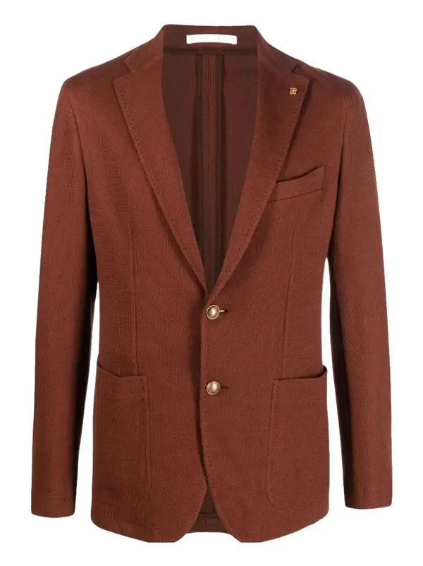 Tagliatore Single-breasted Cotton Blazer - Brown