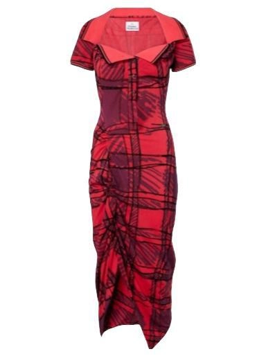 VIVIENNE WESTWOOD Long Monday Checked Cotton Polo Dress - Red