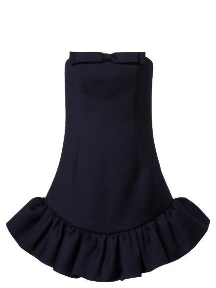 SHUSHU/TONG Bow Detail Wool Mini Dress - Black
