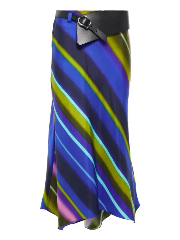 Dorothee Schumacher Asymmetrical Flared Zipper Skirt - Blue