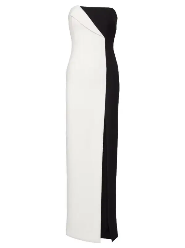 Roland Mouret Strapless Crêpe Gown With Internal Corset - Black