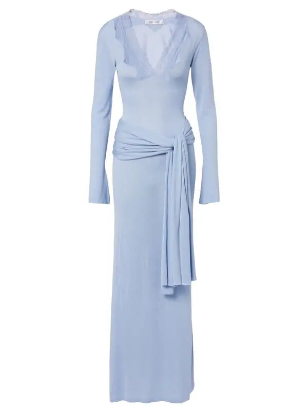 AYA MUSE Lace-trimmed Maxi Dress - Blue