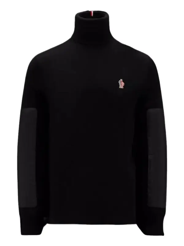 Moncler Wool Polo Neck Jumper - Black