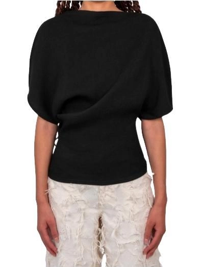Séfr Ribbed Short-sleeved Top - Black