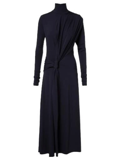Victoria Beckham Gathered Jersey Midi Dress - Black