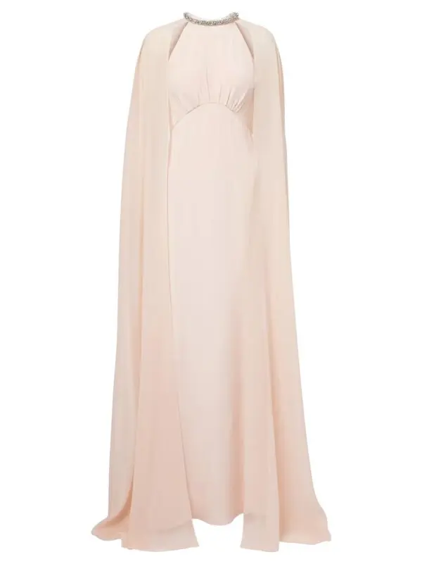 Roland Mouret Embellished Cape Gown - Pink
