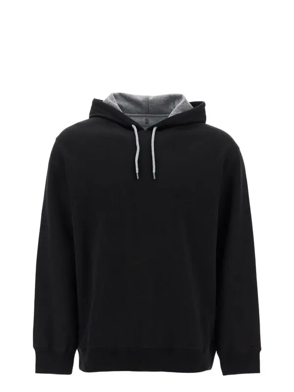 Brunello Cucinelli Long Sleeve Drawstring Hoodie - Black