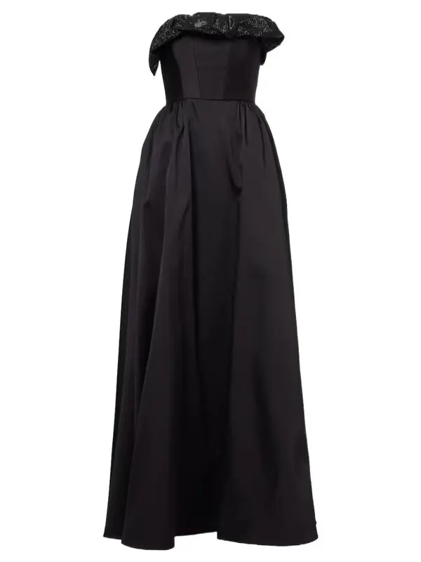 Roland Mouret Ruffled Strapless Gown - Black