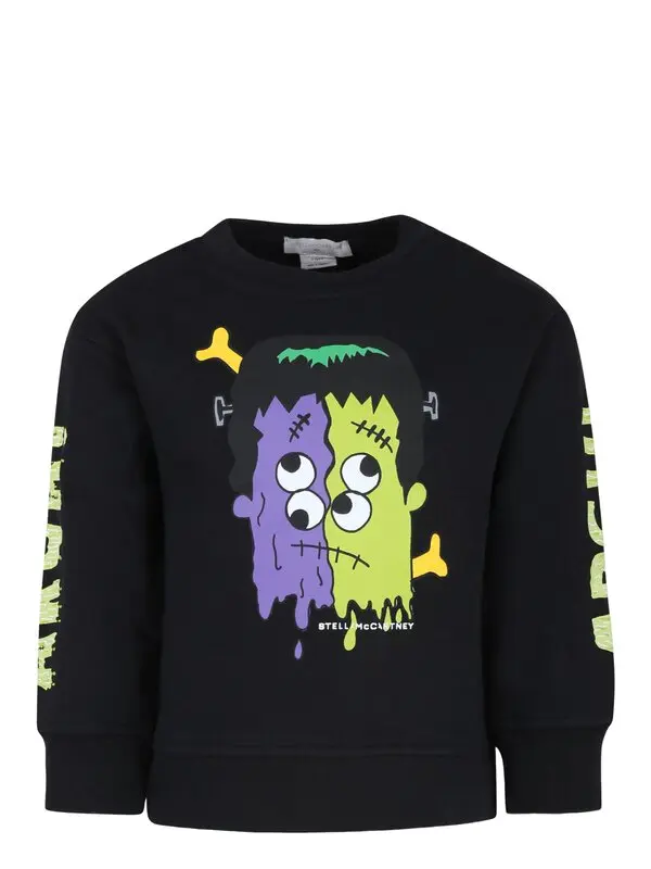 Stella McCartney Long-sleeved Sweater With Graphic Print - Black