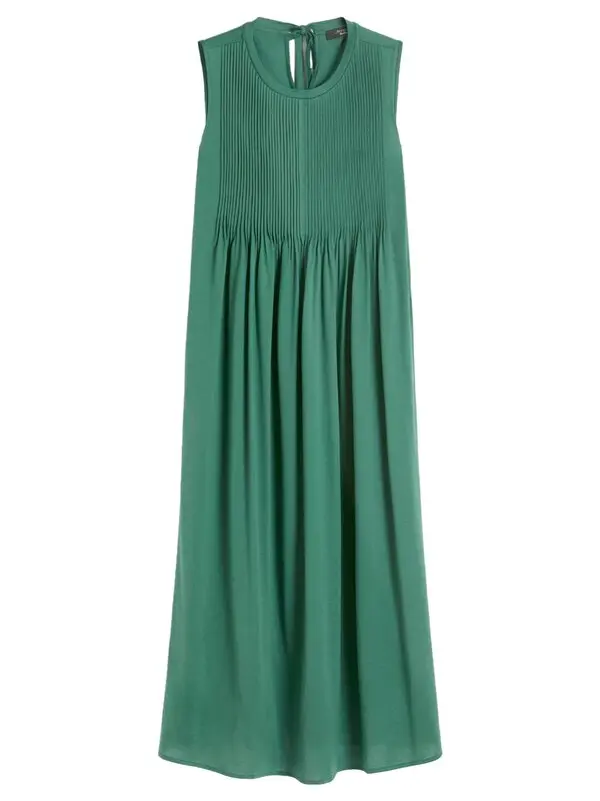 Max Mara Sleeveless Pleated Dress - Green