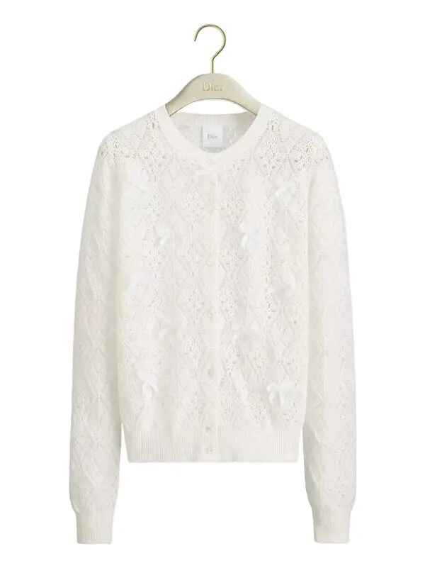 Dior Embroidered Cardigan - White