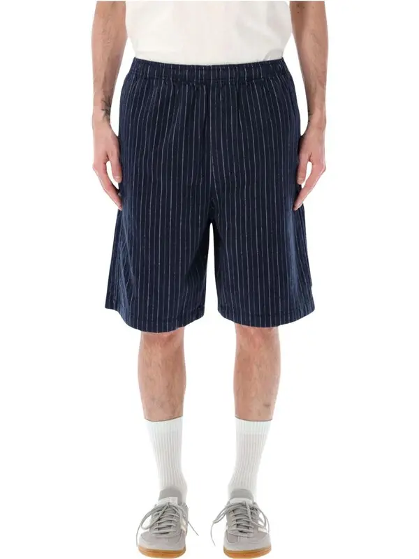 StÜssy Striped Elastic Waist Shorts - Black