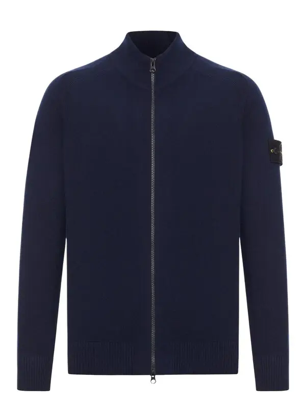 Stone Island Zipper Cardigan - Blue