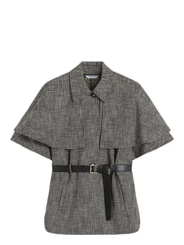 Max Mara Short Cape With Belted Waist - Gray