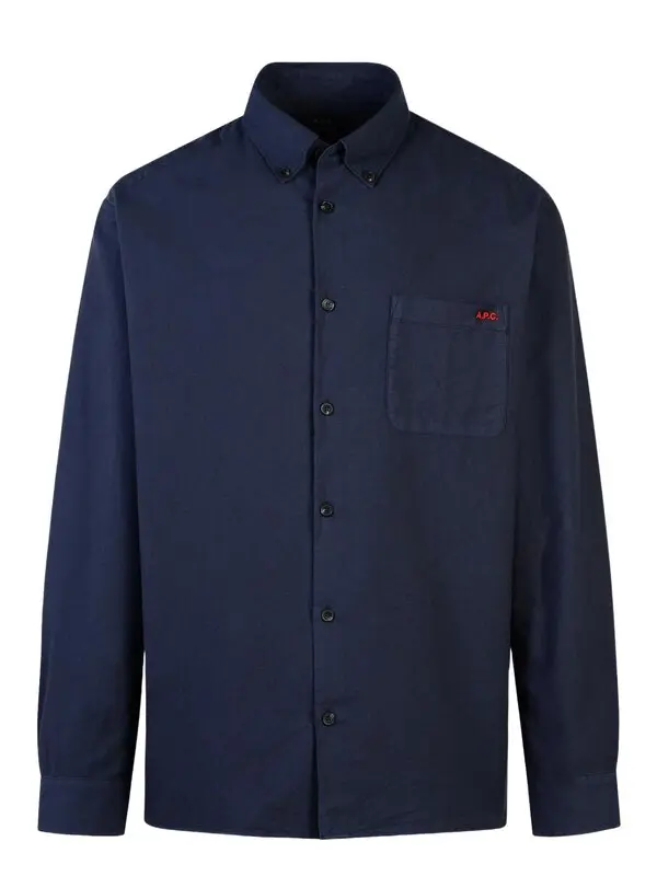 A.p.c. Buttoned Long-sleeved Shirt - Black