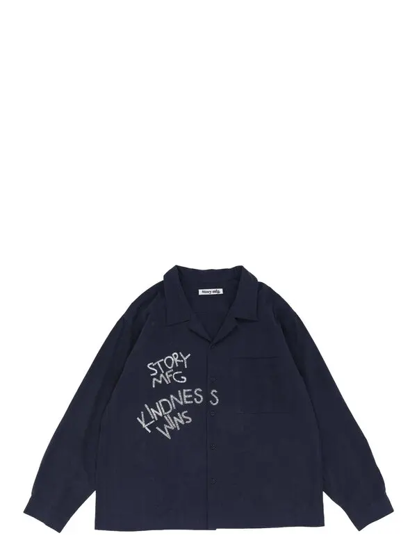 STORY MFG. Kindness Wins Embroidered Shirt - Black