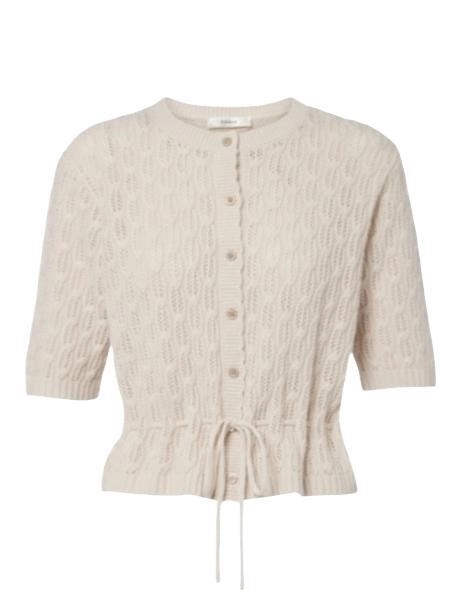 FRAME Short-sleeved Knitwear With Button Closure And Tie Detail - No