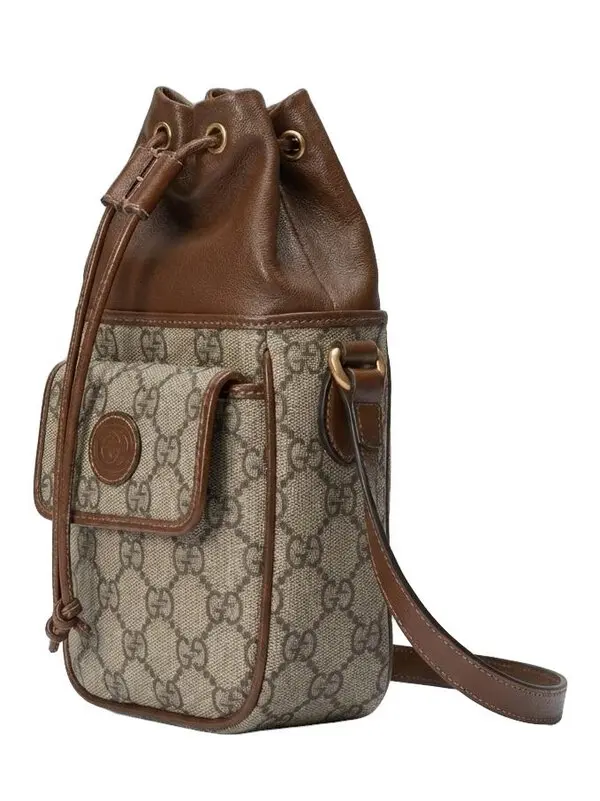 Gucci Small Gg Supreme Canvas Bucket Bag - Green