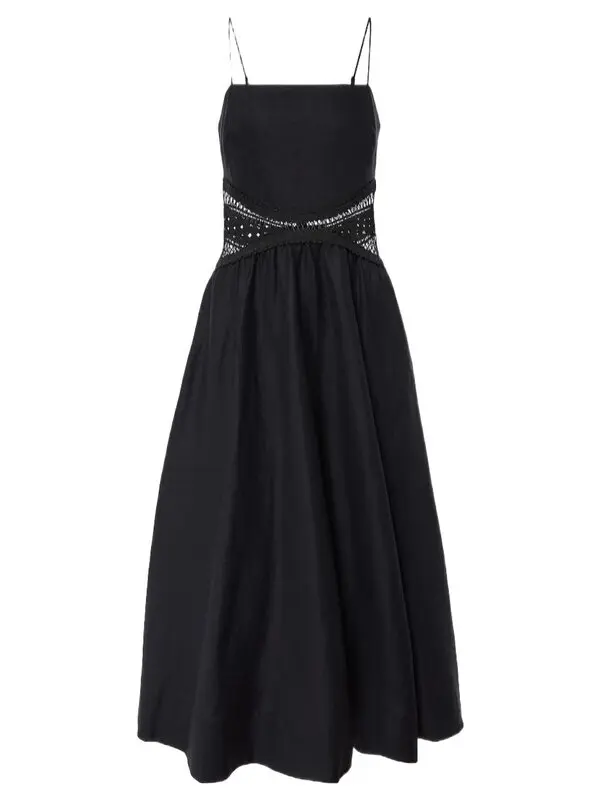 Simkhai Slip Dress With Mesh Details - Black