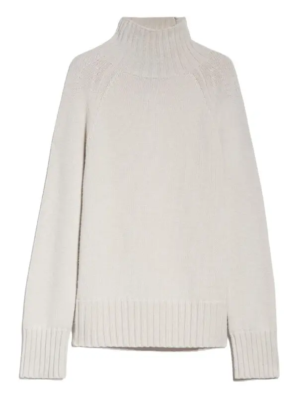 Max Mara Wool Cashmere Turtleneck Sweater - White
