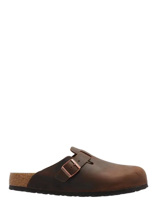 BIRKENSTOCK Round Toe Clogs With Buckle Detail - Black