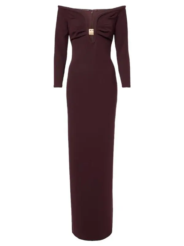 Roland Mouret Embellished Cady Gown - Brown