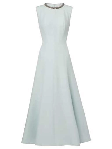 Roland Mouret Embellished Wool And Silk Midi Dress - White