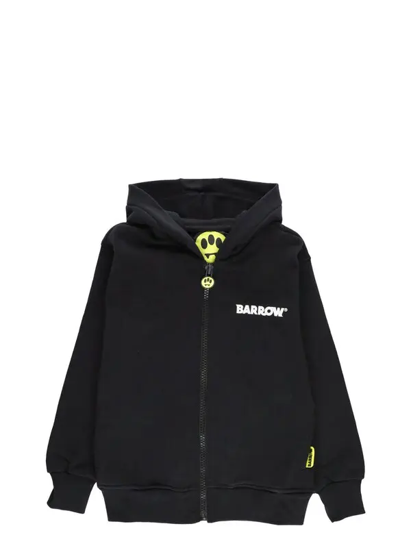 BARROW Logo-print Hooded Zip-up Hoodie - Black