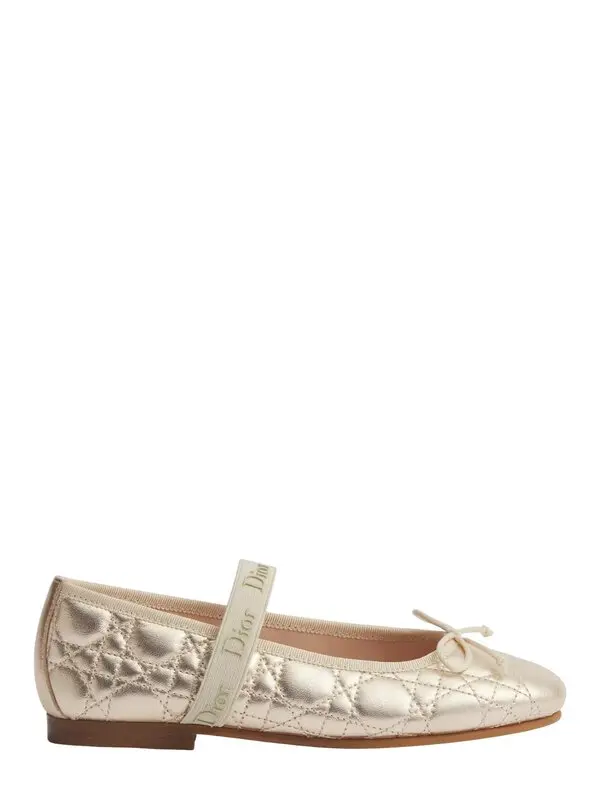 Dior Quilted Ballerina Flats - Gold
