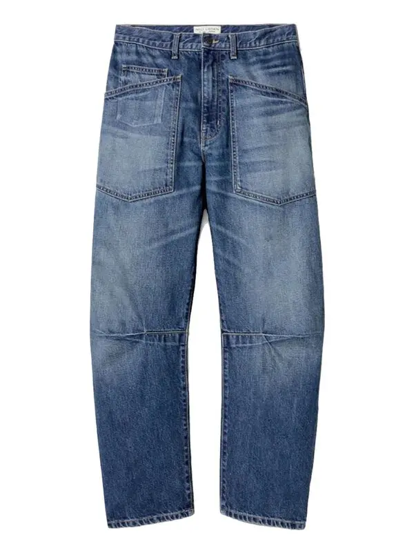 NILI LOTAN Belted Carpenter Jeans - Blue