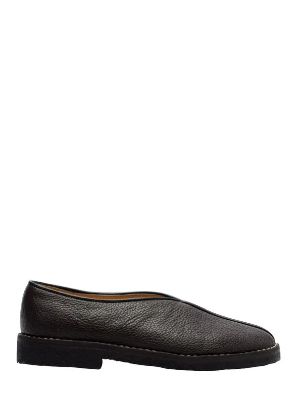 LEMAIRE Piped Leather Slip-on - Black