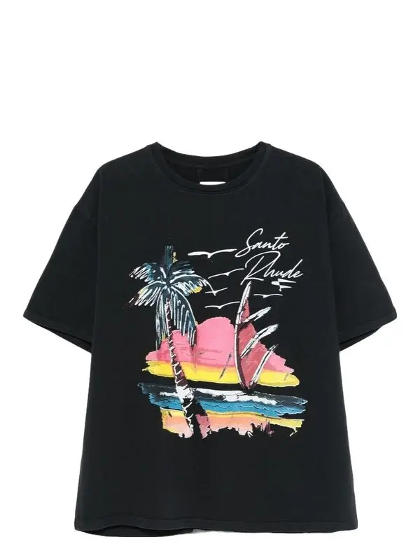 Rhude Sunset Graphic T-shirt - Black