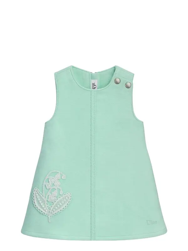 Dior Baby A-line Dress With Lily Of The Valley Embroidery - Mint Green