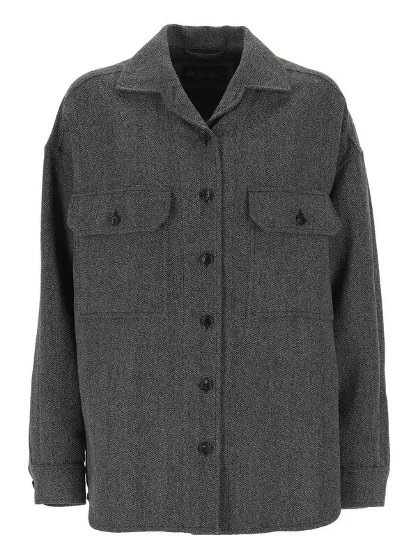 Loro Piana Darby Buttoned Overshirt - Black