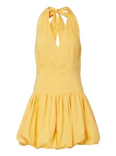 Simkhai Brooke Halterneck Gathered Mini Dress - Yellow
