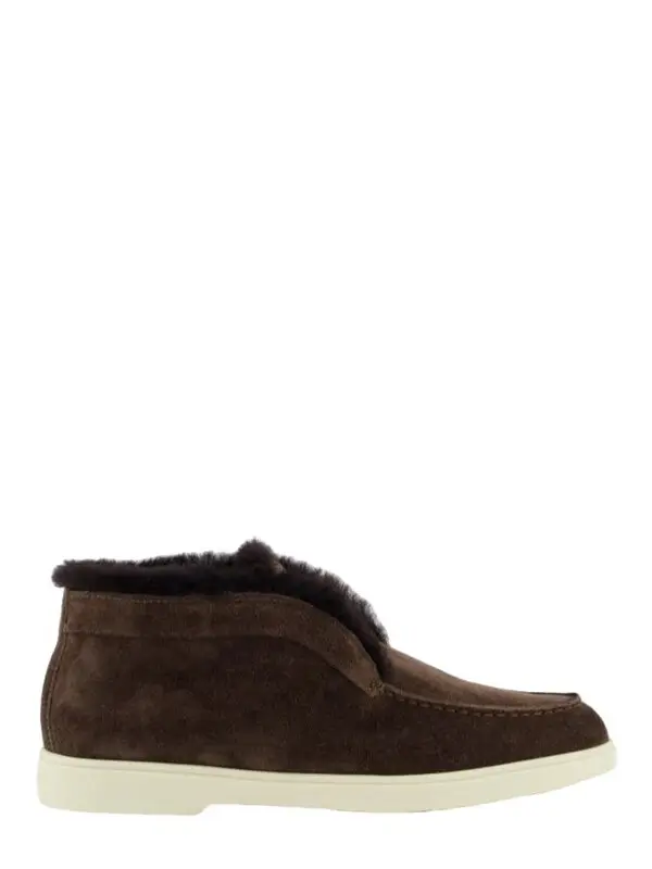 Santoni Round Head Short Boots - Black