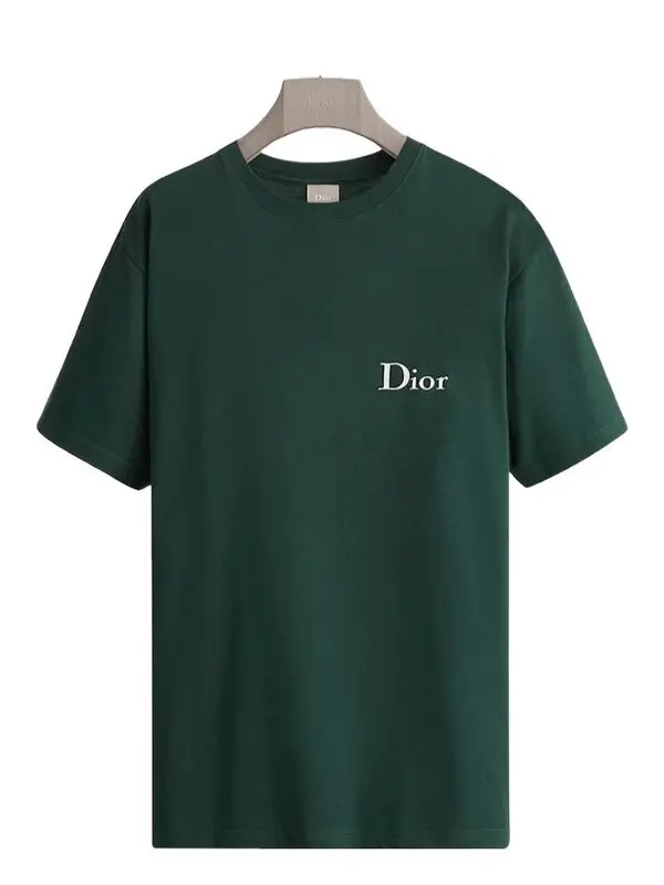 Dior Logo Embroidered Short-sleeved T-shirt - Green