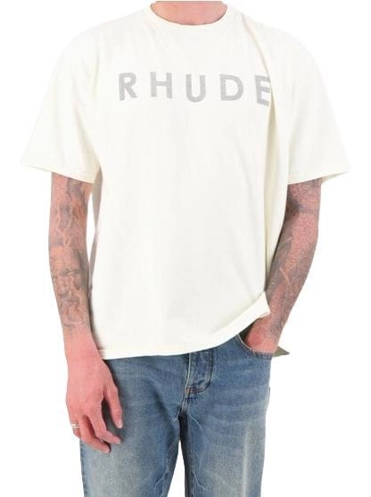 Rhude Distressed Logo T-shirt - White