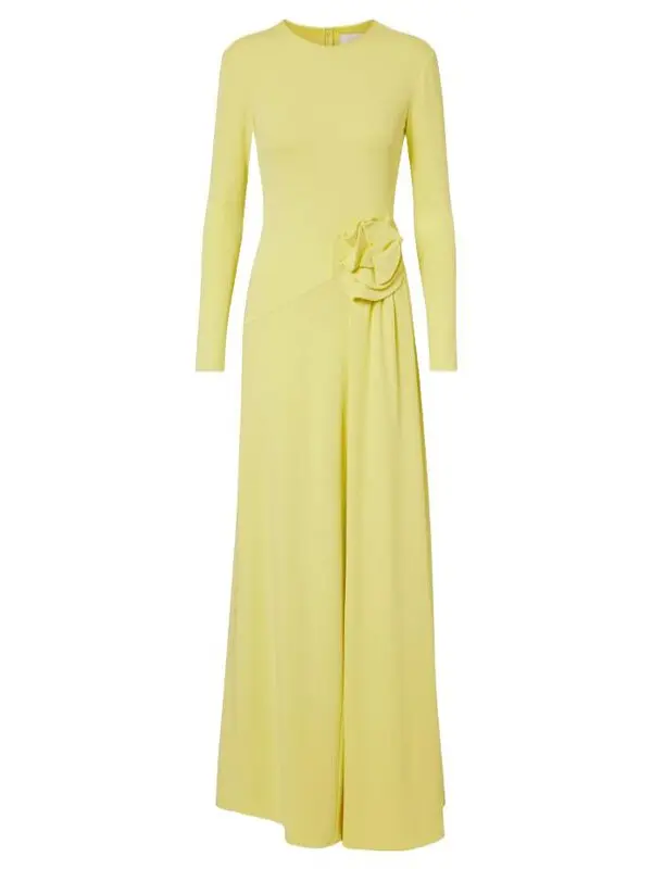 Roland Mouret Floral Appliqué Gown - Yellow