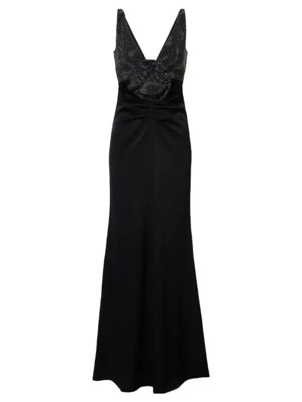 Roland Mouret Embellished Satin Crêpe Gown - Black