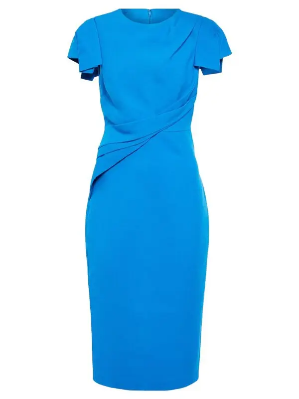 Roland Mouret Gathered Sheath Midi Dress - Blue