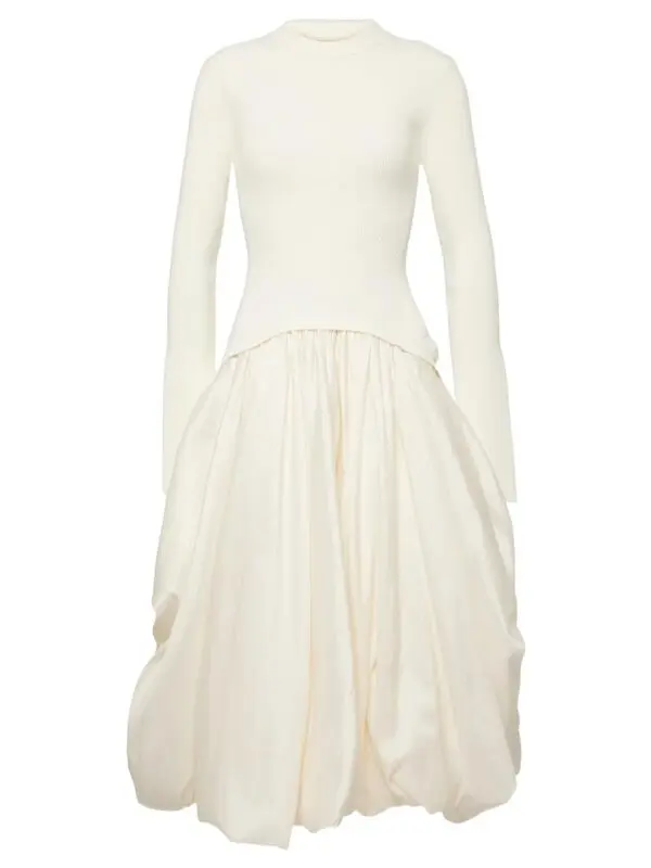Simkhai Long-sleeved Dress With Slit Cuffs - Ivory