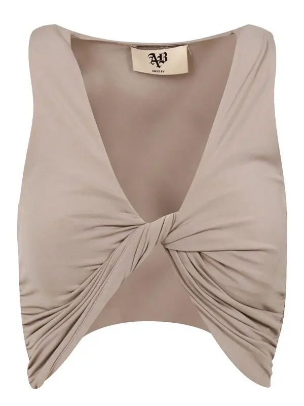 ANIYE BY Sleeveless Pleated Top - Nude