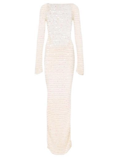AYA MUSE Sequined Maxi Dress - White