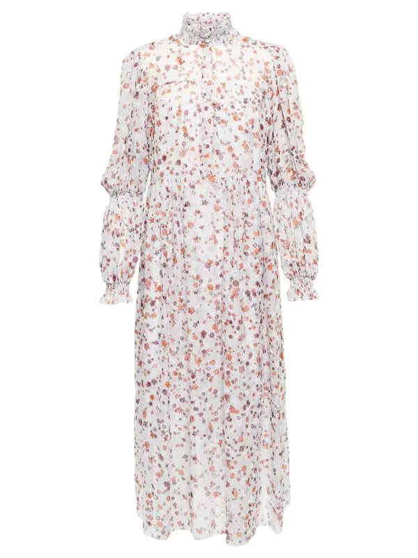 Dorothee Schumacher Printed Midi Dress With Long Sleeves - White