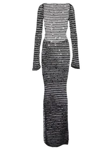 AYA MUSE Sequined Open-back Maxi Dress - Black