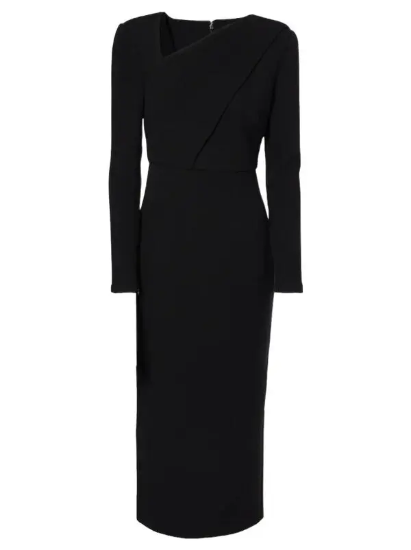 Roland Mouret Wool Crêpe Midi Dress - Black