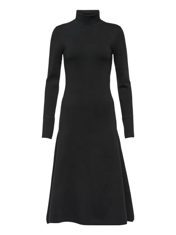 JOSEPH High Neck Long Sleeve Midi Dress - Black