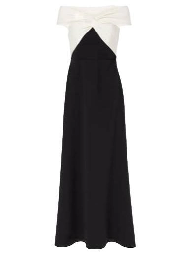Roland Mouret Off-shoulder Criss-cross Maxi Dress - Black