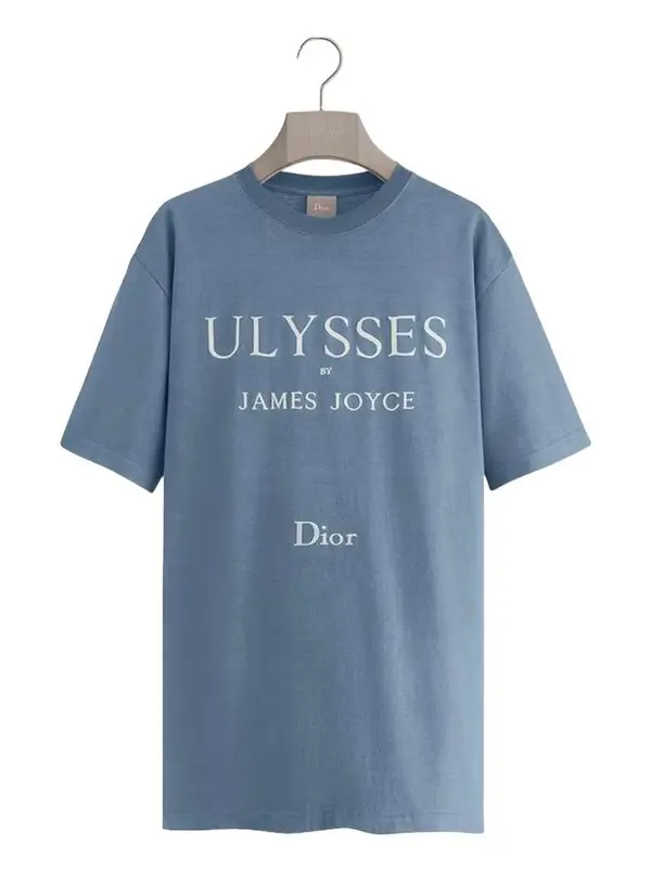 Dior T-shirt With Book Cover Embroidery, Relaxed Fit - Blue